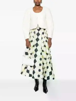 GEMY MAALOUF Geometric-print Pleated Midi Skirt