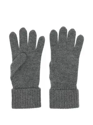 N.peal Cashmere Ribbed Gloves - Grey