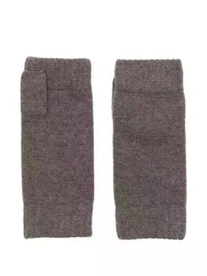 N.peal Cashmere Fingerless Gloves - Brown