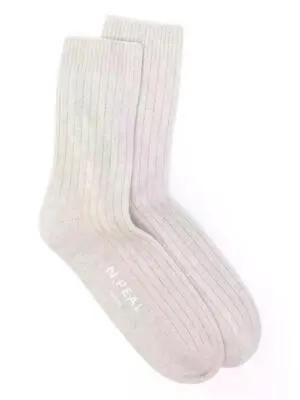 N.peal Ribbed House Socks - Grey
