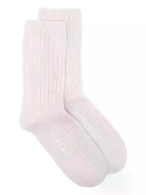N.peal Ribbed Ankle Socks - Pink