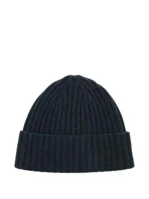 N.peal Cashmere Ribbed Beanie - Blue