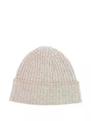 N.peal Contrast Cashmere Beanie - Neutrals