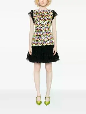 GEMY MAALOUF Sequin Geometric Minidress