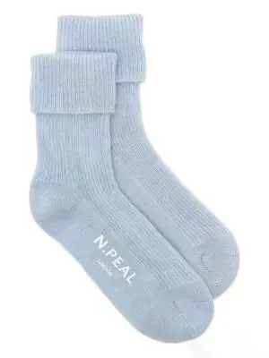 N.peal Ribbed Socks - Blue