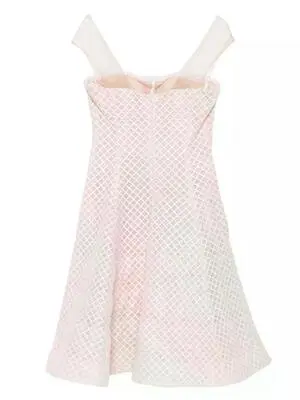 GEMY MAALOUF Geometric-patterned Mesh-insert Mini Dress