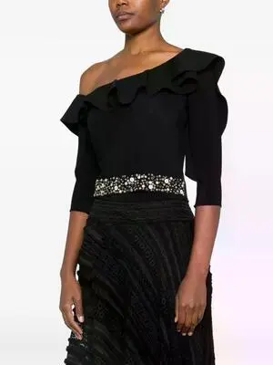 GEMY MAALOUF Embellished Ruffled Top