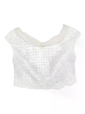 GEMY MAALOUF Lace-pattern Cropped Top