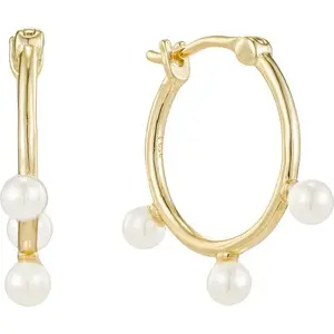 UNTAMED PETALS Londyn Pearl Hoop Earrings