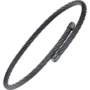 LINK UP Adjustable Stainless Steel Cable Bracelet - Gunmetal