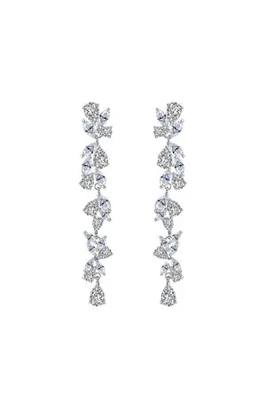 UNTAMED PETALS Promise Crystal Drop Earrings - Silver