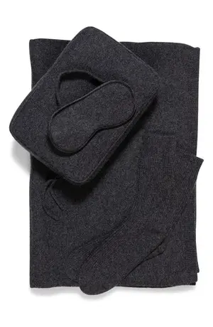 Sofia Cashmere Cashmere 4-piece Travel Set - Charcoal
