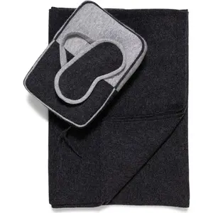 Sofia Cashmere Sophia Cashmere Colorblock Travel Set - Charcoal