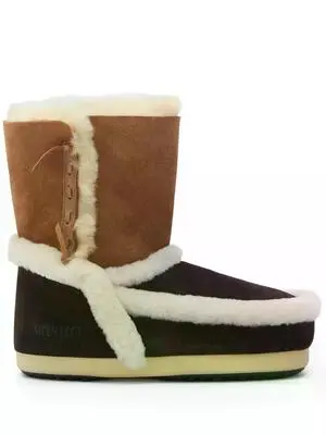 Moon Boot Evx Suede Shearling Boots - Brown