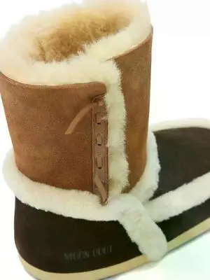 Moon Boot Evx Suede Shearling Boots - Brown