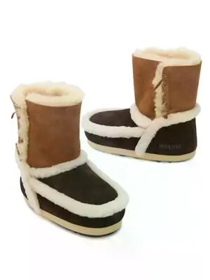 Moon Boot Evx Suede Shearling Boots - Brown