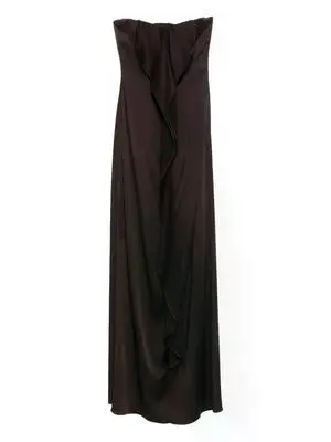 Amsale Strapless Wrap Gown - Brown