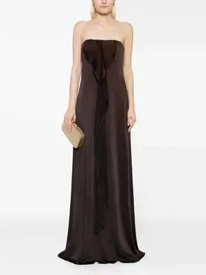 Amsale Strapless Wrap Gown - Brown