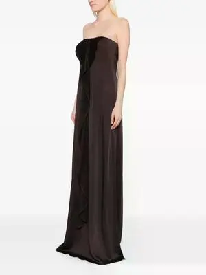 Amsale Strapless Wrap Gown - Brown