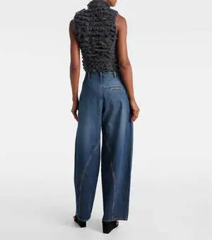 Alaïa Ruffled Mohair-blend Turtleneck Top