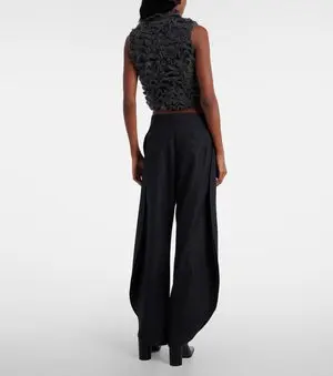 Alaïa Ruffled Mohair-blend Turtleneck Top