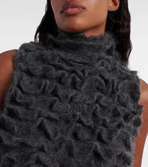 Alaïa Ruffled Mohair-blend Turtleneck Top