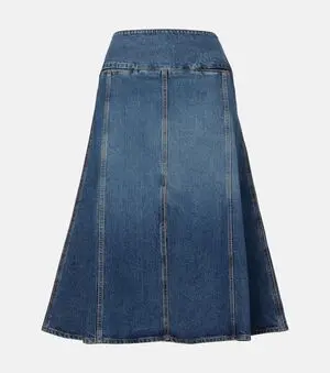 Mid Length Denim Skirts