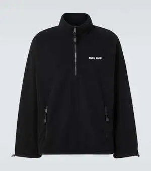 Miu Miu Fleece Half-zip Sweater