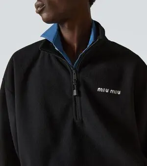 Miu Miu Fleece Half-zip Sweater