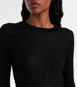 Alaïa Ruffled Mohair-blend Midi Dress - Black