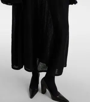 Alaïa Ruffled Mohair-blend Midi Dress - Black