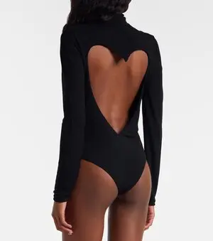 Alaïa Open-back Jersey Bodysuit - Black