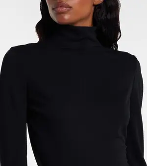 Alaïa Open-back Jersey Bodysuit - Black