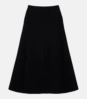Alaïa Pleated Midi Skirt - Black