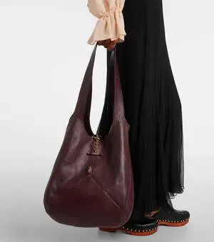 Chloé Balloon Medium Leather Shoulder Bag - Burgundy