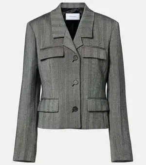 FERRAGAMO Herringbone Wool-blend Blazer