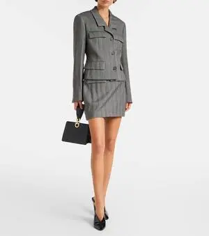 FERRAGAMO Herringbone Wool-blend Blazer