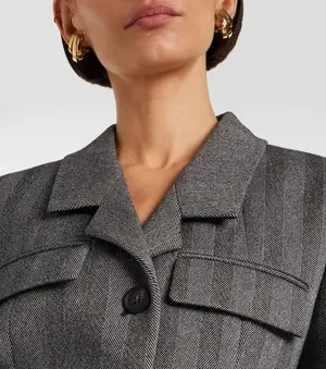 FERRAGAMO Herringbone Wool-blend Blazer