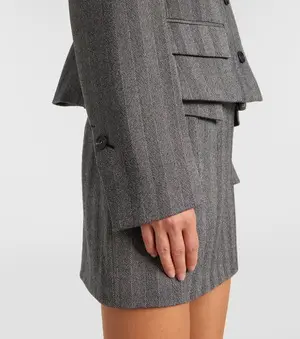 FERRAGAMO Herringbone Wool-blend Blazer
