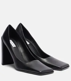 Alaïa Square Leather Pumps - Black