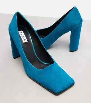 Alaïa 90 Calf Hair Pumps - Blue