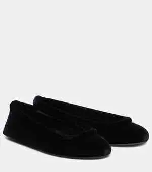 Alaïa Velvet Ballerina Flats