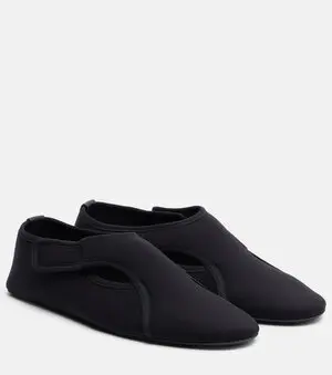 Alaïa Flex Leather-trimmed Ballerina Flats - Black