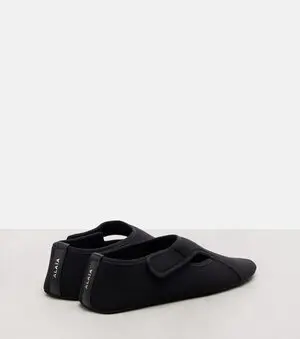 Alaïa Flex Leather-trimmed Ballerina Flats - Black