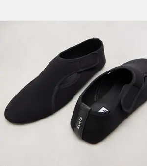 Alaïa Flex Leather-trimmed Ballerina Flats - Black