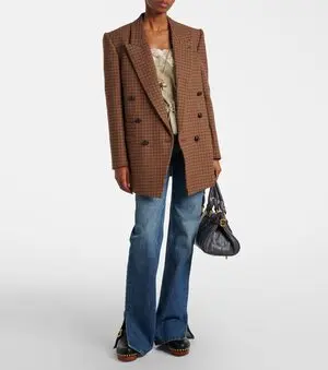 Chloé Checked Double-breasted Wool-blend Blazer