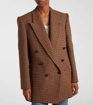 Chloé Checked Double-breasted Wool-blend Blazer
