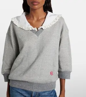Chloé Cotton-blend French Terry Sweatshirt - Grey