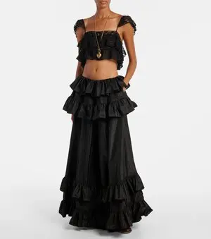 Chloé Ruffled Silk Maxi Skirt