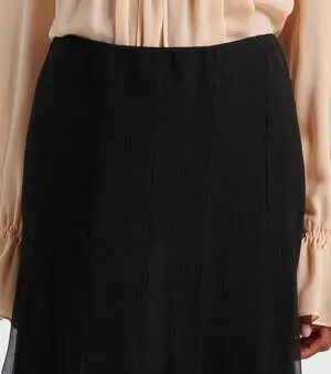Chloé Pleated Silk Muslin Maxi Skirt
